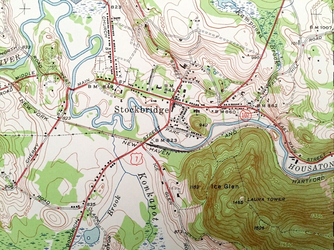 Antique Stockbridge Massachusetts 1948 US Geological Survey | Etsy