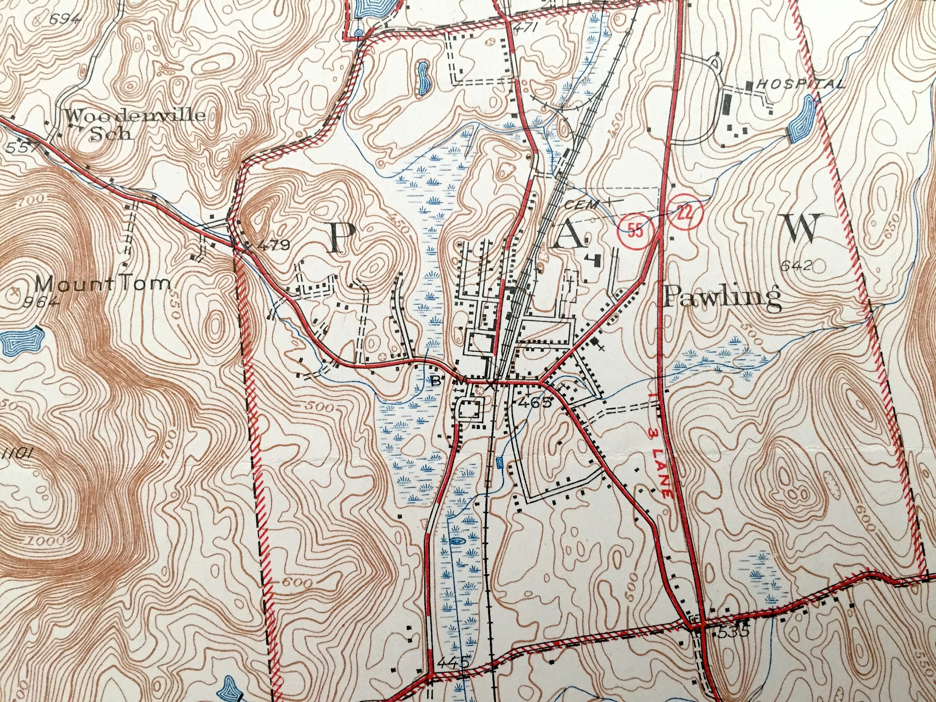 Antique Pawling, New York 1947 US Geological Survey Topographic Map ...
