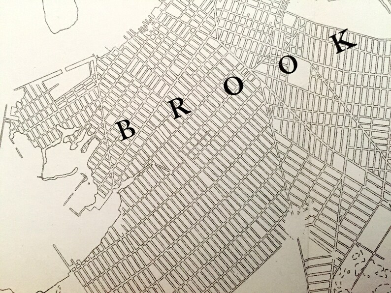 Antique New York City Map From 1880 Census Manhattan - Etsy