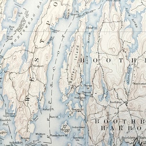 Antique Boothbay, Maine 1891 US Geological Survey Topographic Map ...