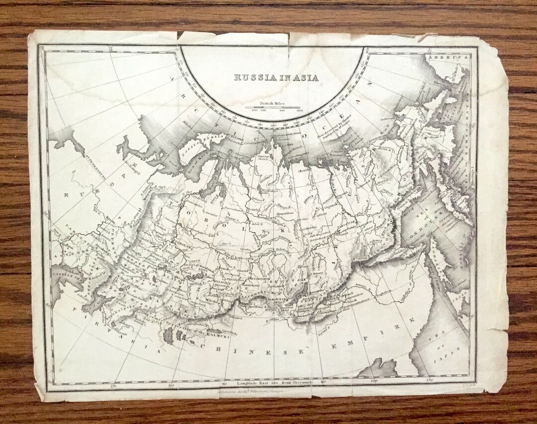 Antique 1845 Russia in Asia Map From A & C Black's World Atlas ...