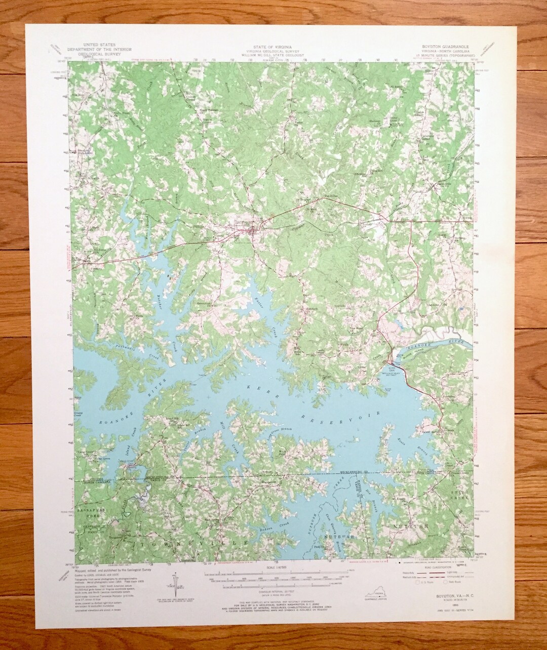 Antique Boydton, Virginia 1955 US Geological Survey Topographic Map ...