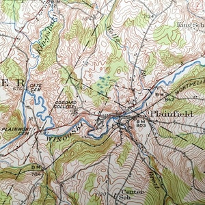 Antique Plainfield, Vermont 1953 US Geological Survey Topographic Map ...