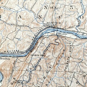 Antique Berkeley Springs, West Virginia 1901 US Geological Survey ...