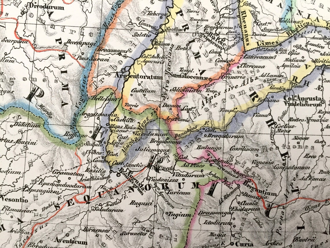 Antique 1835 Ancient Germany Map From JG Heck's Atlas | Etsy