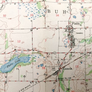 Antique Pierz, Minnesota 1948 US Geological Survey Topographic Map ...