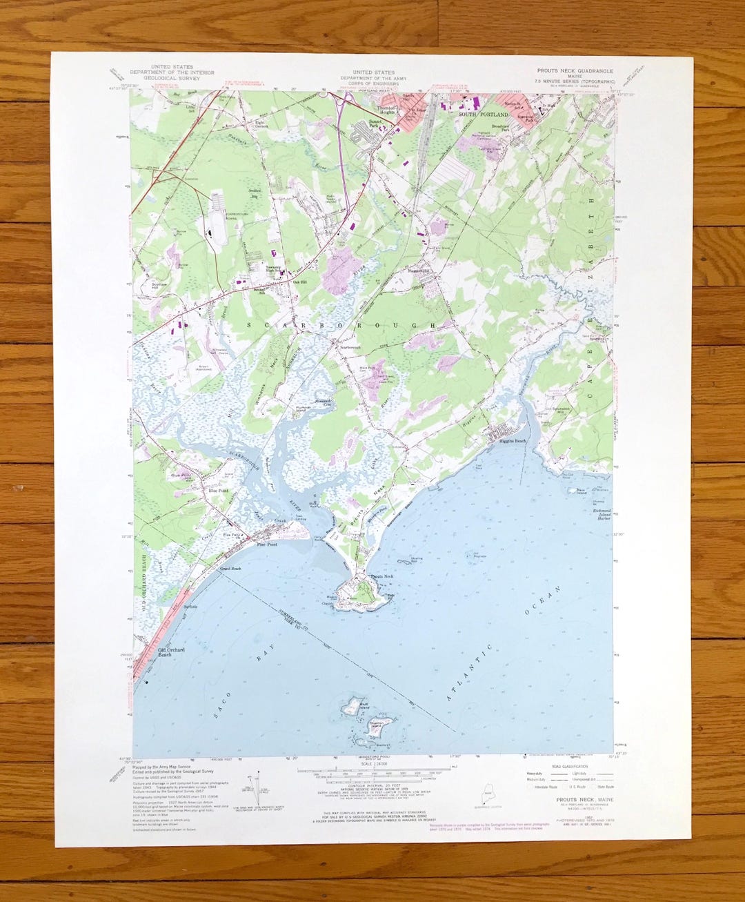 Antique Prouts Neck, Maine 1957 US Geological Survey Topographic Map ...