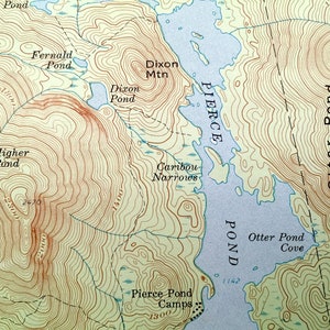 Antique Pierce Pond, Maine 1958 US Geological Survey Topographic Map ...