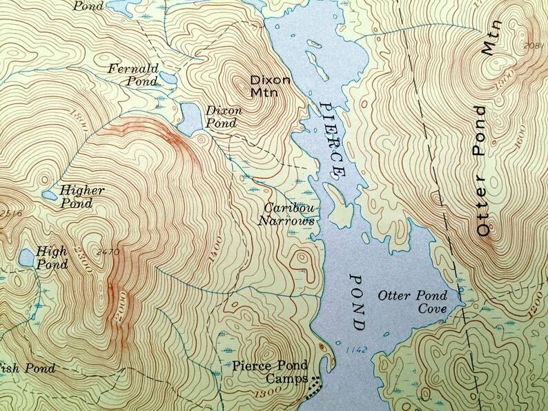Antique Pierce Pond, Maine 1958 US Geological Survey Topographic Map ...