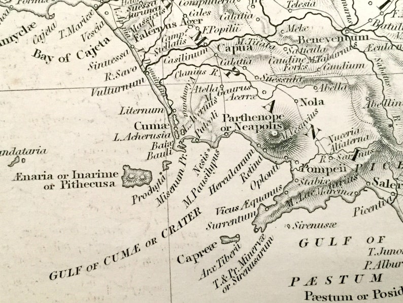 Antique 1830 Ancient Italy Map From SDUK Atlas Rome Roman | Etsy