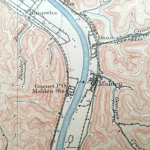 Antique Charleston, West Virginia 1909 US Geological Survey Topographic ...