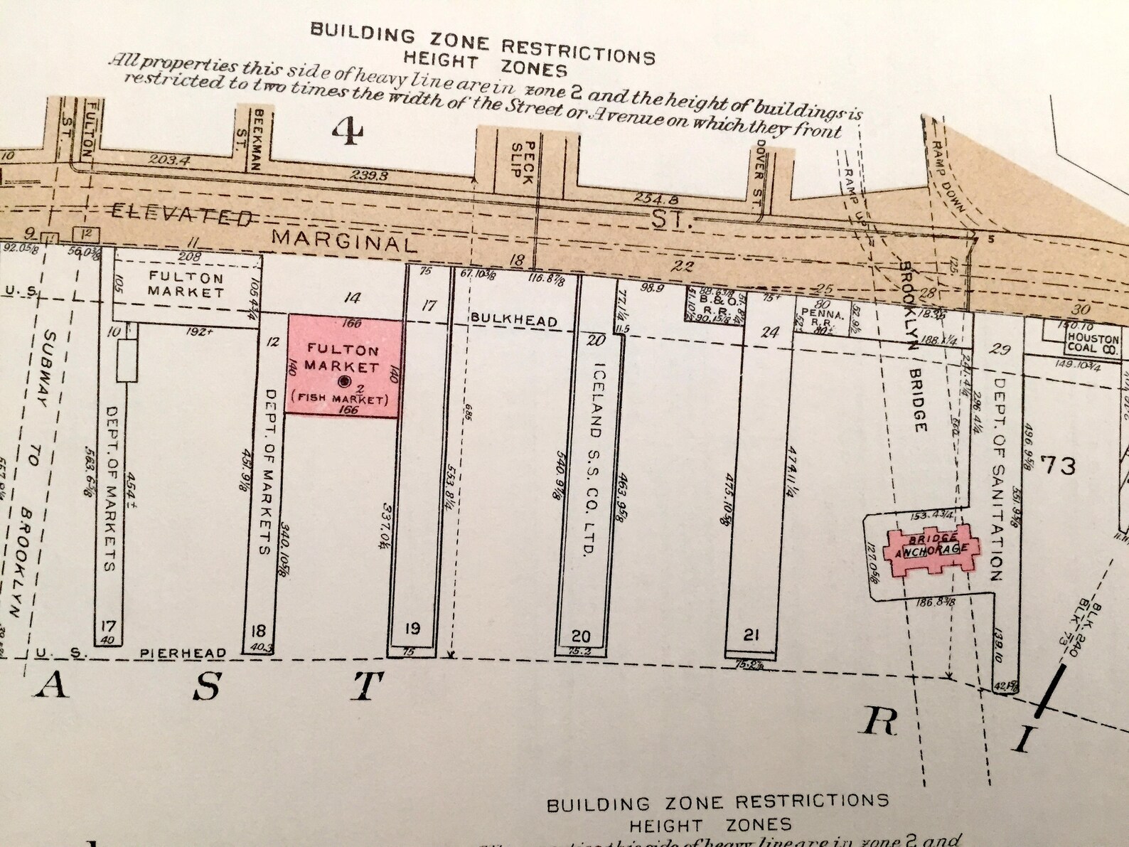 Antique Manhattan, New York Map From Bromley's 1955 Manhattan Land Book ...