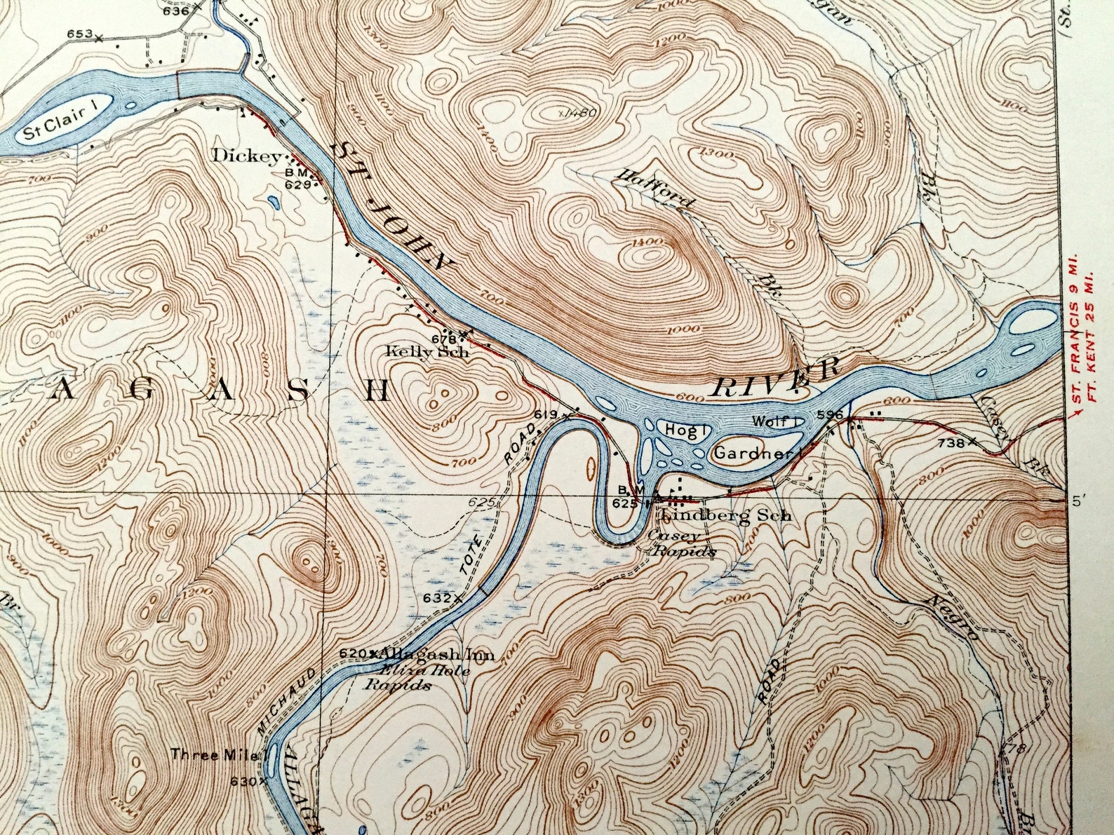 Antique Allagash Maine 1933 US Geological Survey Topographic - Etsy UK