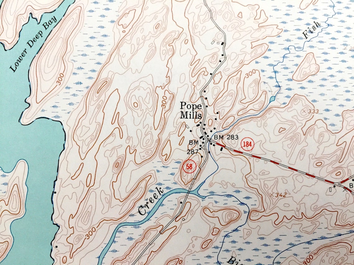 Antique Pope Mills, New York 1961 US Geological Survey Topographic Map ...