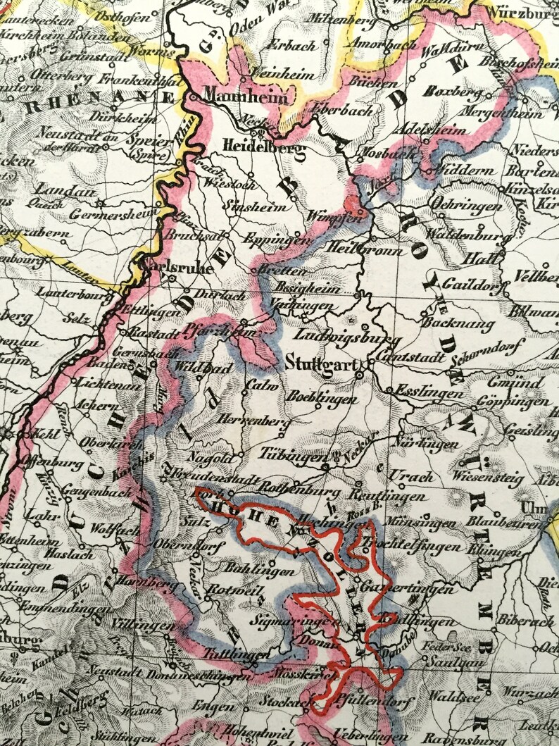 Antique 1835 Ancient Germany Map From JG Heck's Atlas Géographique ...