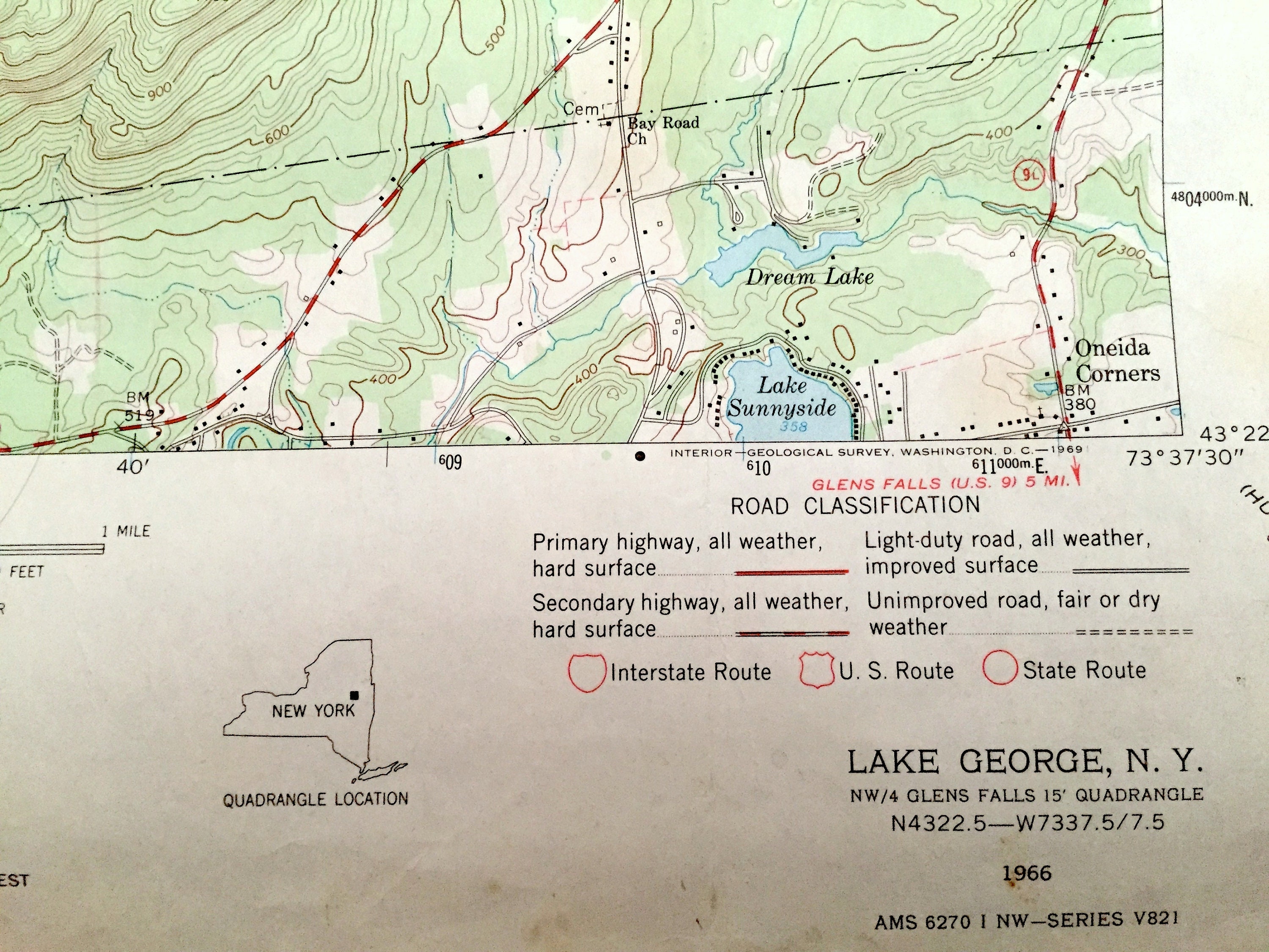 Antique Lake George New York 1966 US Geological Survey | Etsy