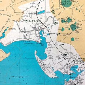 Midcentury Cape Cod Wall-size Map by Champion Map Corp – Chatham ...