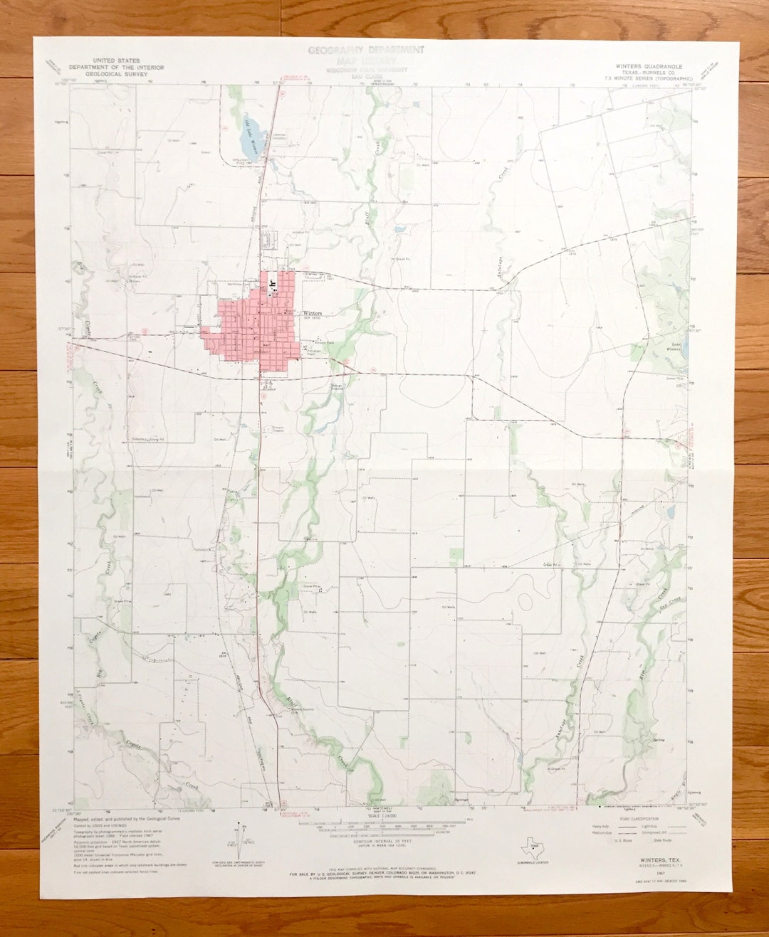 Antique Winters, Texas 1967 US Geological Survey Topographic Map ...