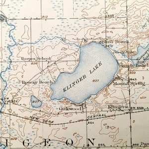 Antique Three Rivers, Michigan 1916 US Geological Survey Topographic ...