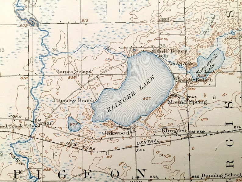 Antique Three Rivers Michigan 1916 US Geological Survey - Etsy