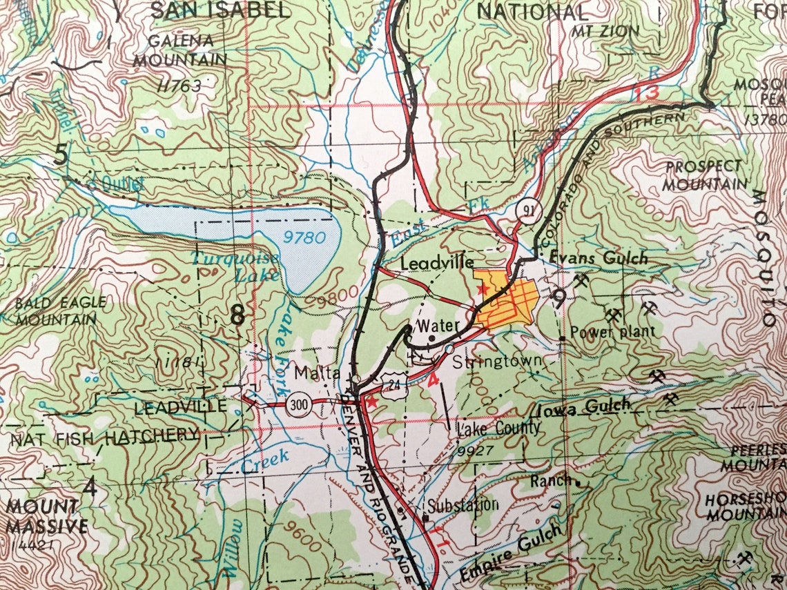 Antique Leadville Colorado 1957 US Geological Survey | Etsy