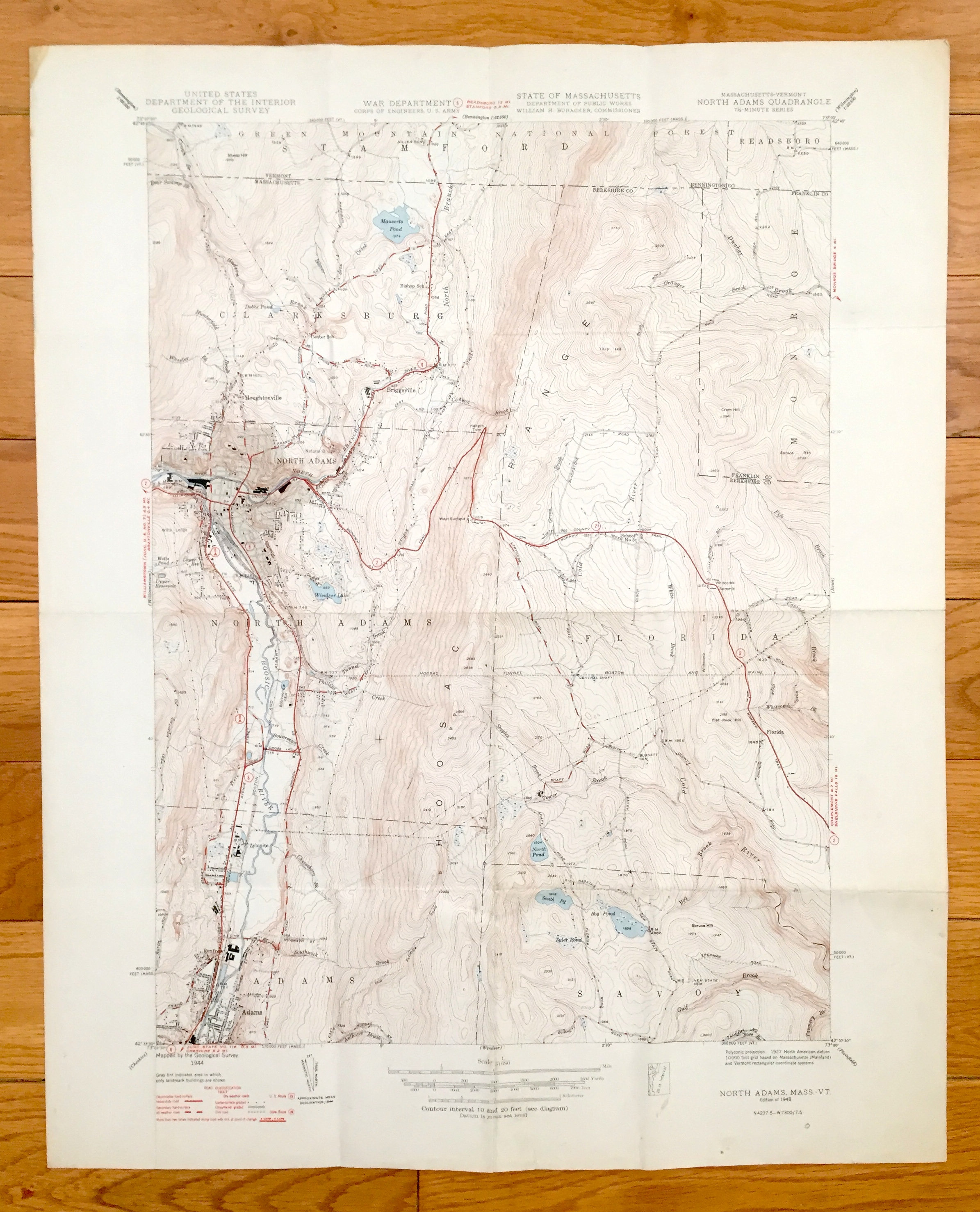 Antique North Adams Massachusetts 1948 US Geological Survey | Etsy