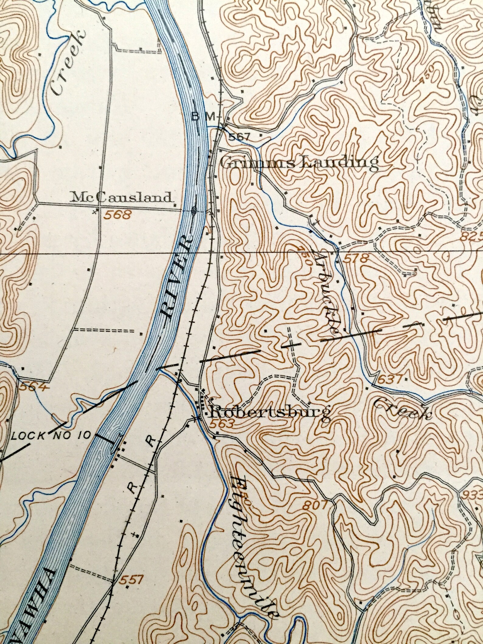 Antique Winfield, West Virginia 1908 US Geological Survey Topographic ...