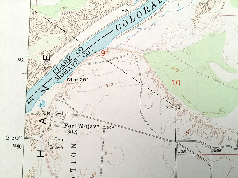 Antique Davis Dam Arizona 1970 US Geological Survey - Etsy