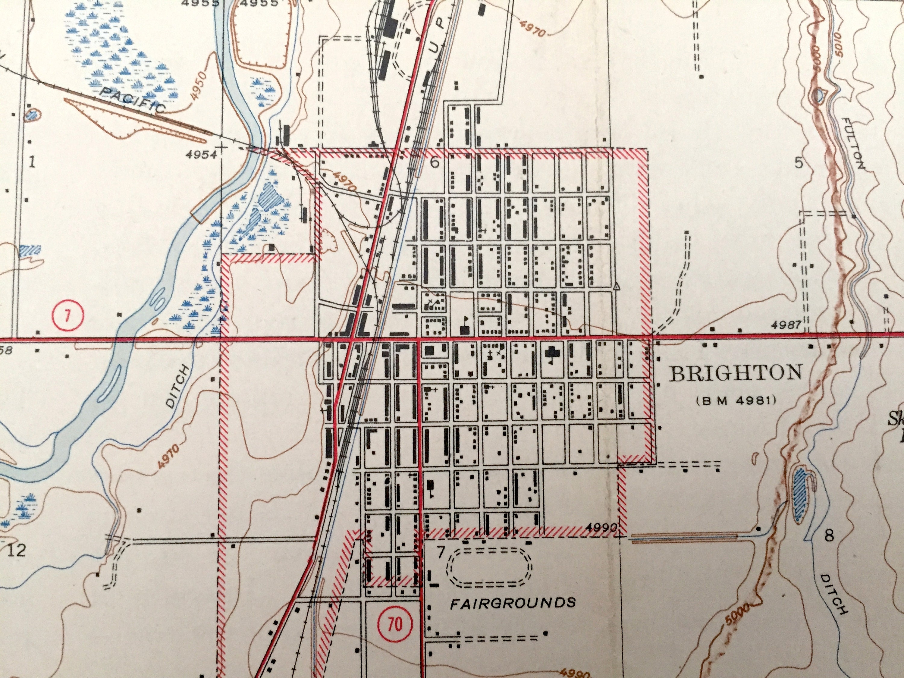 Antique Brighton, Colorado 1944 US Geological Survey Topographic Map ...