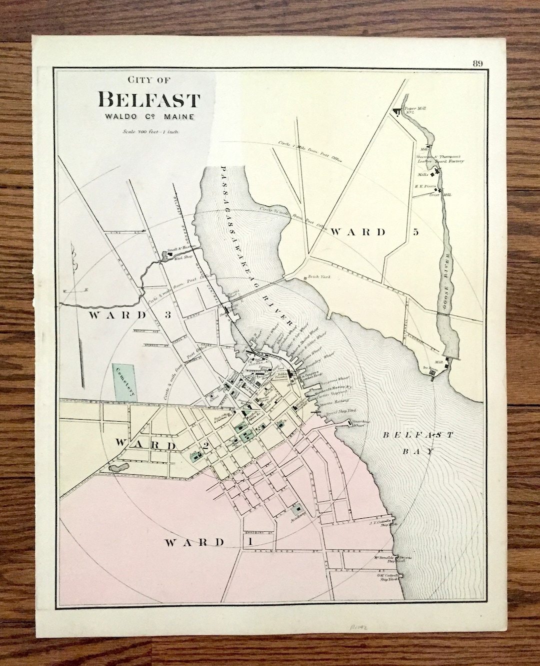 Antique 1887 Belfast, Maine Map by George N. Colby & Company – Waldo ...