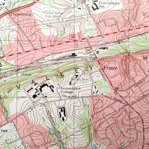Antique Malvern, Pennsylvania 1999 US Geological Survey Topographic Map ...