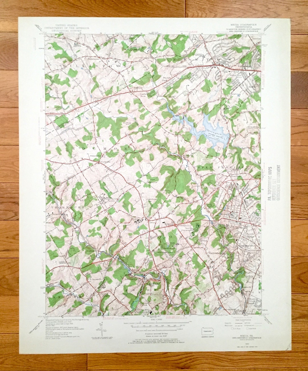 Antique Media, Pennsylvania 1955 US Geological Survey Topographic Map ...