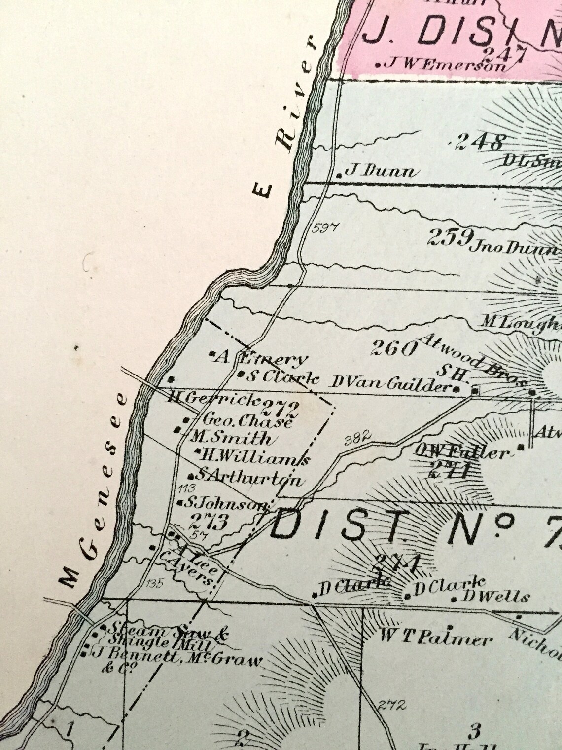 Antique 1869 Granger New York Map From D.G. Beers Atlas of | Etsy