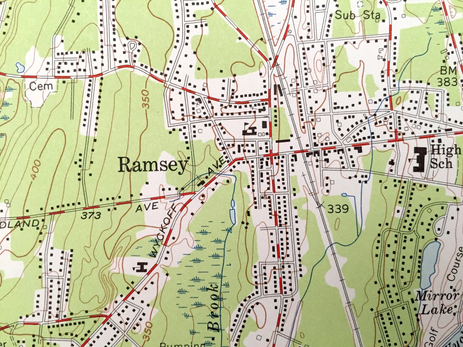 Antique Ramsey, New Jersey 1955 US Geological Survey Topographic Map ...