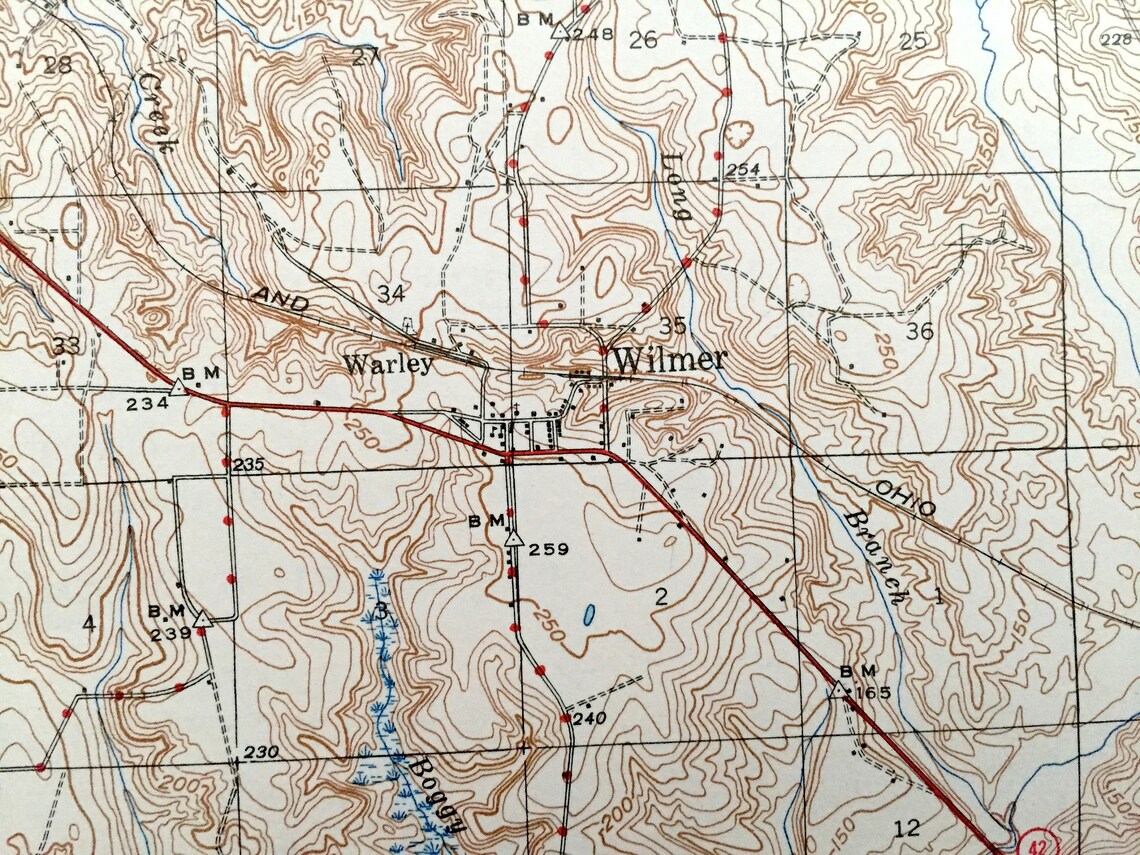 Antique Wilmer, Alabama 1944 US Geological Survey Topographic Map ...