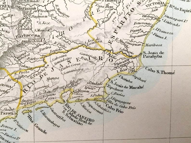 Antique 1845 South America Map From SDUK Atlas Brazil | Etsy