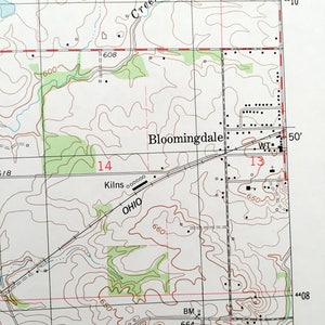 Antique Montezuma, Indiana 1978 US Geological Survey Topographic Map ...