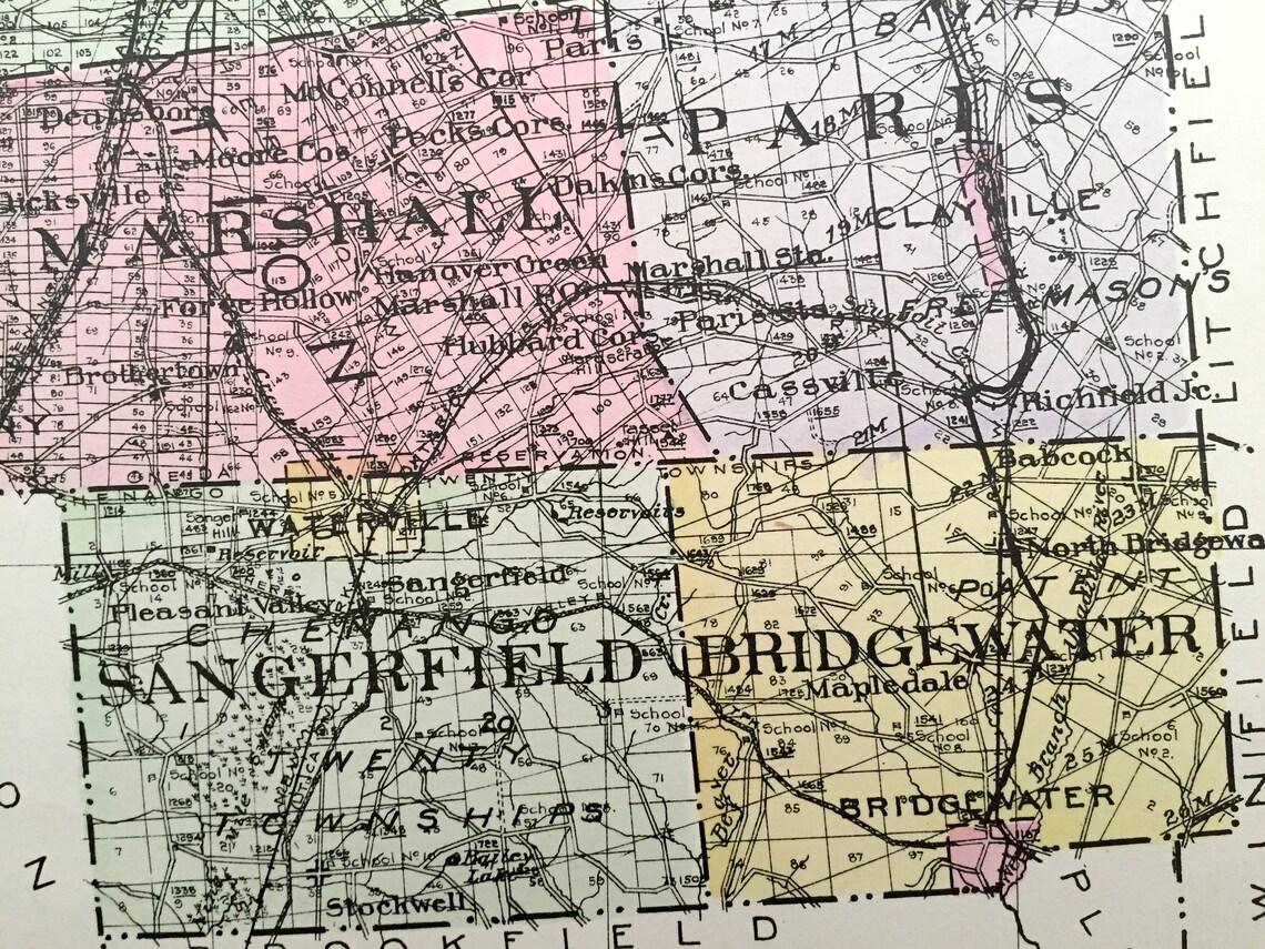 Antique Oneida County New York 1912 New Century Atlas Map | Etsy