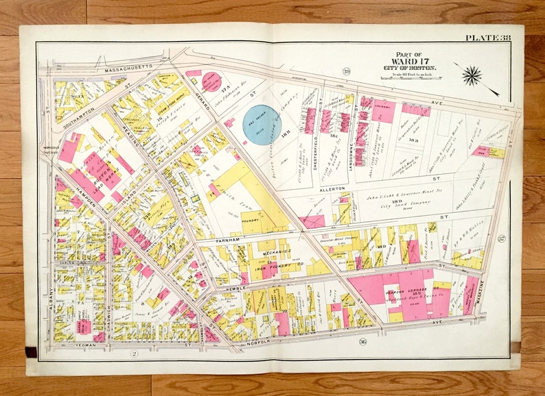 Antique 1906 Roxbury Massachusetts Map From GW Bromley Atlas - Etsy