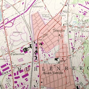Antique Temple, Pennsylvania 1956 US Geological Survey Topographic Map ...