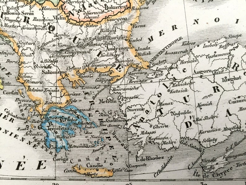 Antique 1832 Ancient Europe Map From JG Heck's Atlas Géographique ...