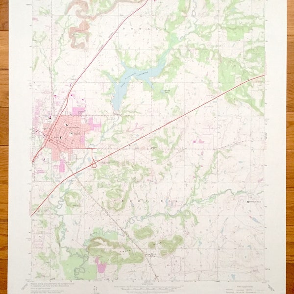 Map of Claremore Lake Lake - Etsy