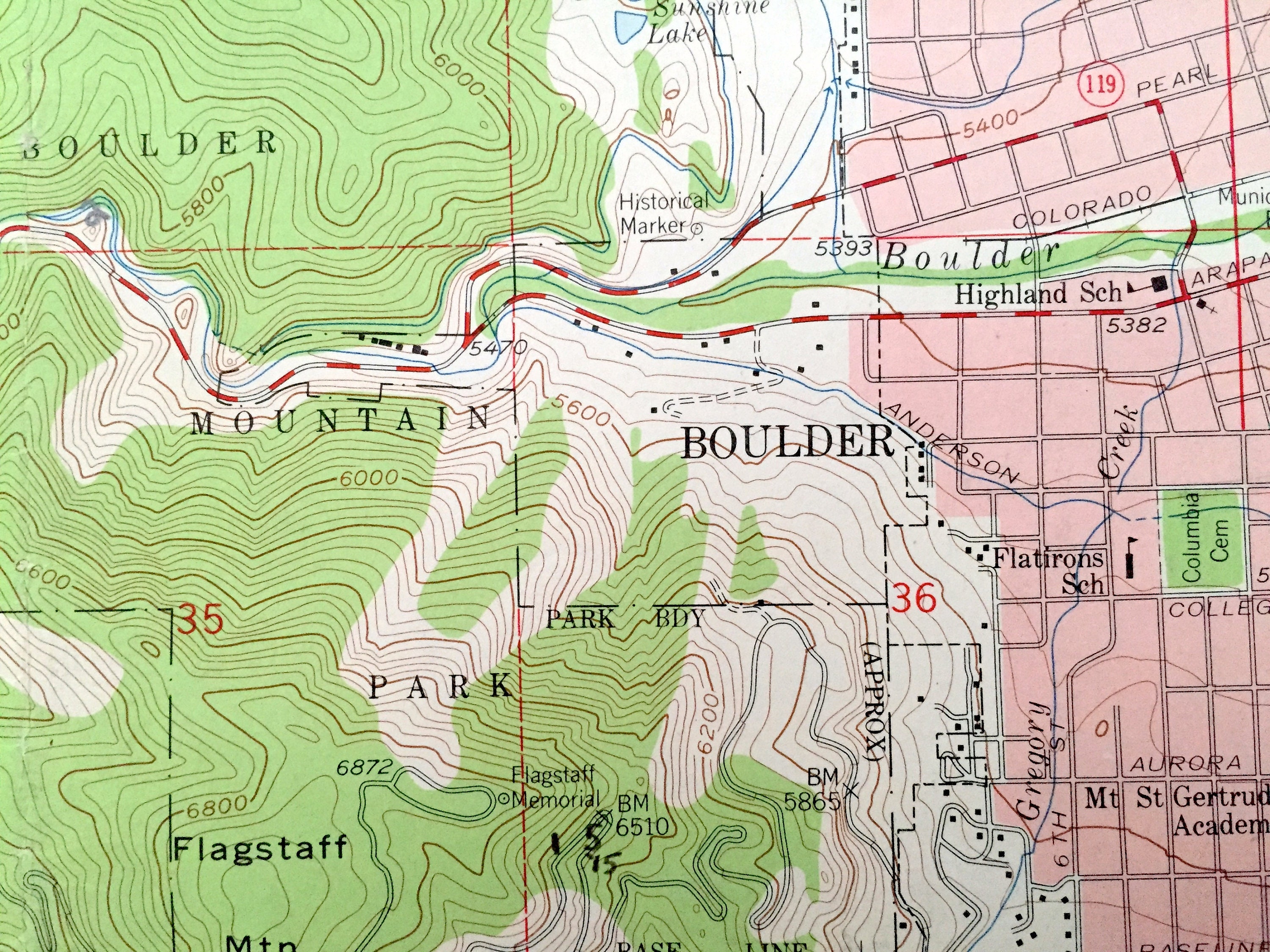 Antique Boulder Colorado 1957 US Geological Survey | Etsy