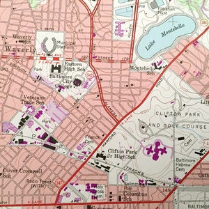 Antique Baltimore East, Maryland 1953 US Geological Survey Topographic ...