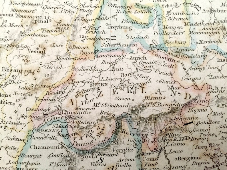 Antique 1838 Central Europe Map From Betts School Atlas | Etsy