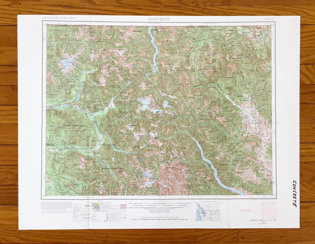 Antique Concrete, Washington 1955 US Geological Survey Topographic Map ...