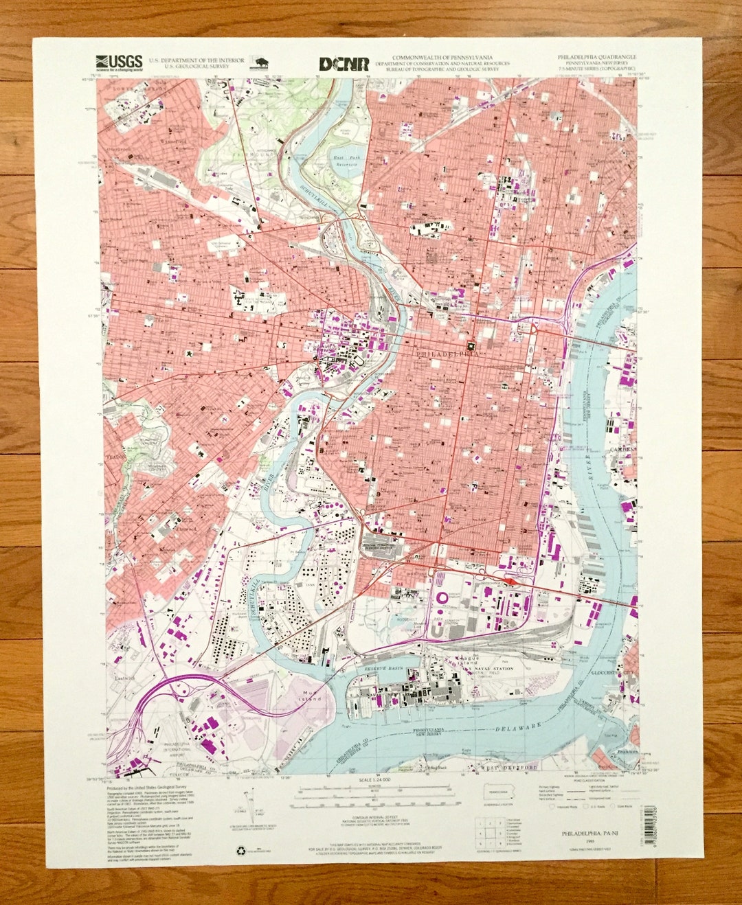 Antique Philadelphia, Pennsylvania 1995 US Geological Survey ...