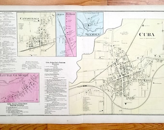 Antique 1869 West Almond New York Map from D.G. Beers Atlas | Etsy