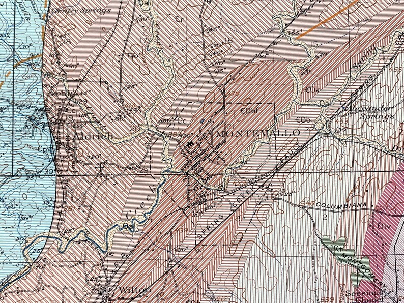Antique Montevallo, Alabama 1940 US Geological Survey Topographic Map ...