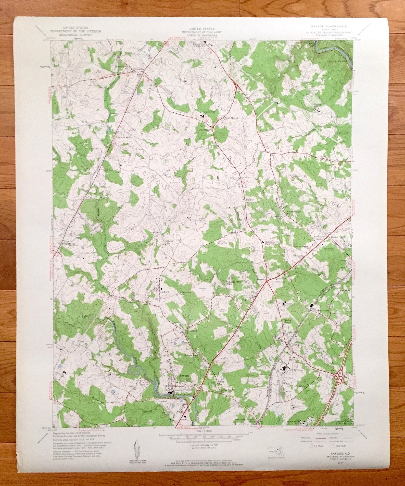 Antique Savage Maryland 1957 US Geological Survey Topographic - Etsy